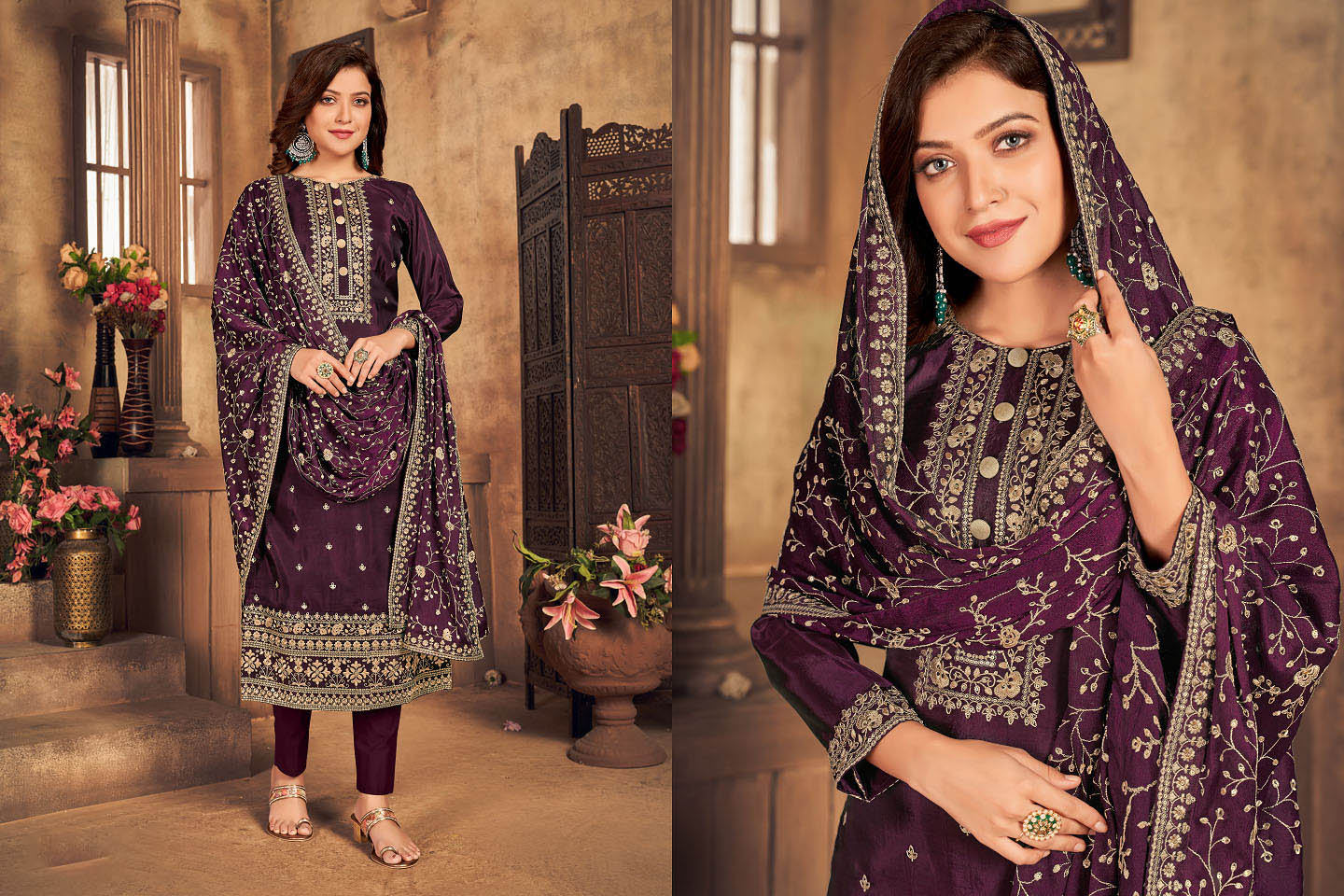 Bollywood Trends - $129.99 DESIGNER INDIAN SALWAR KAMEEZ BT-SK-R-991341807-152-L - SALWAR KAMEEZ